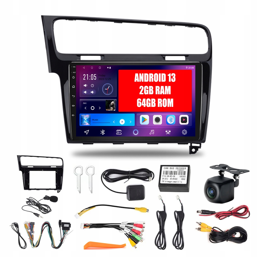 RADIO SAMOCHODOWE ANDROID 13 VW GOLF 7 2013-2017 CARPLAY ANDROID AUTO 2/64G - 15947550196 ...