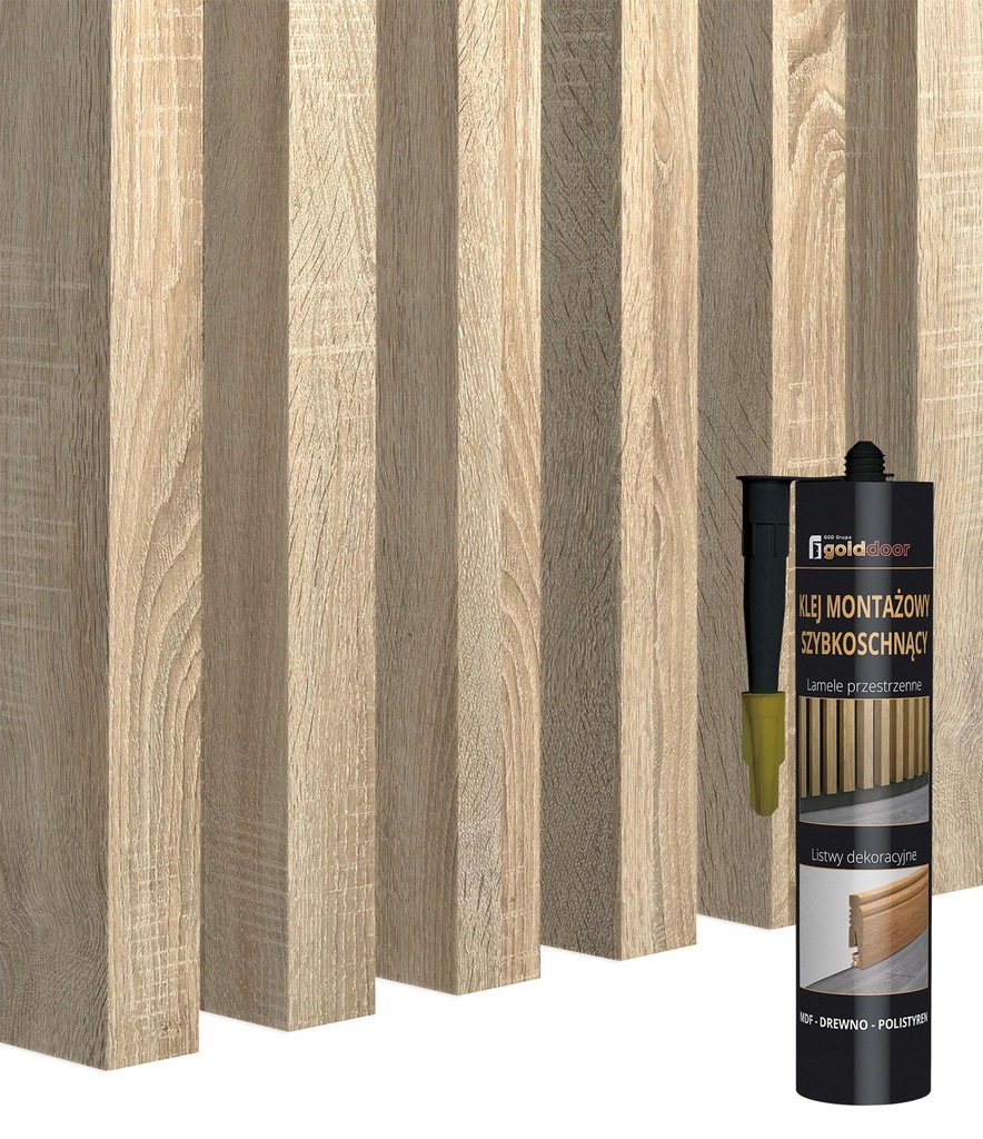 3D LAMELE PREMIUM PANELE ŚCIENNE Jesion 36szt+KLEJ - 9944810413 ...