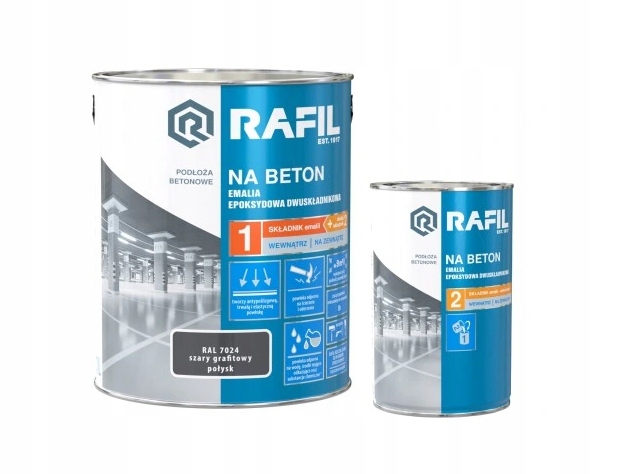 Rafil NA BETON Emalia epoksydowa Biały RAL7024 3L - 12906625085 ...