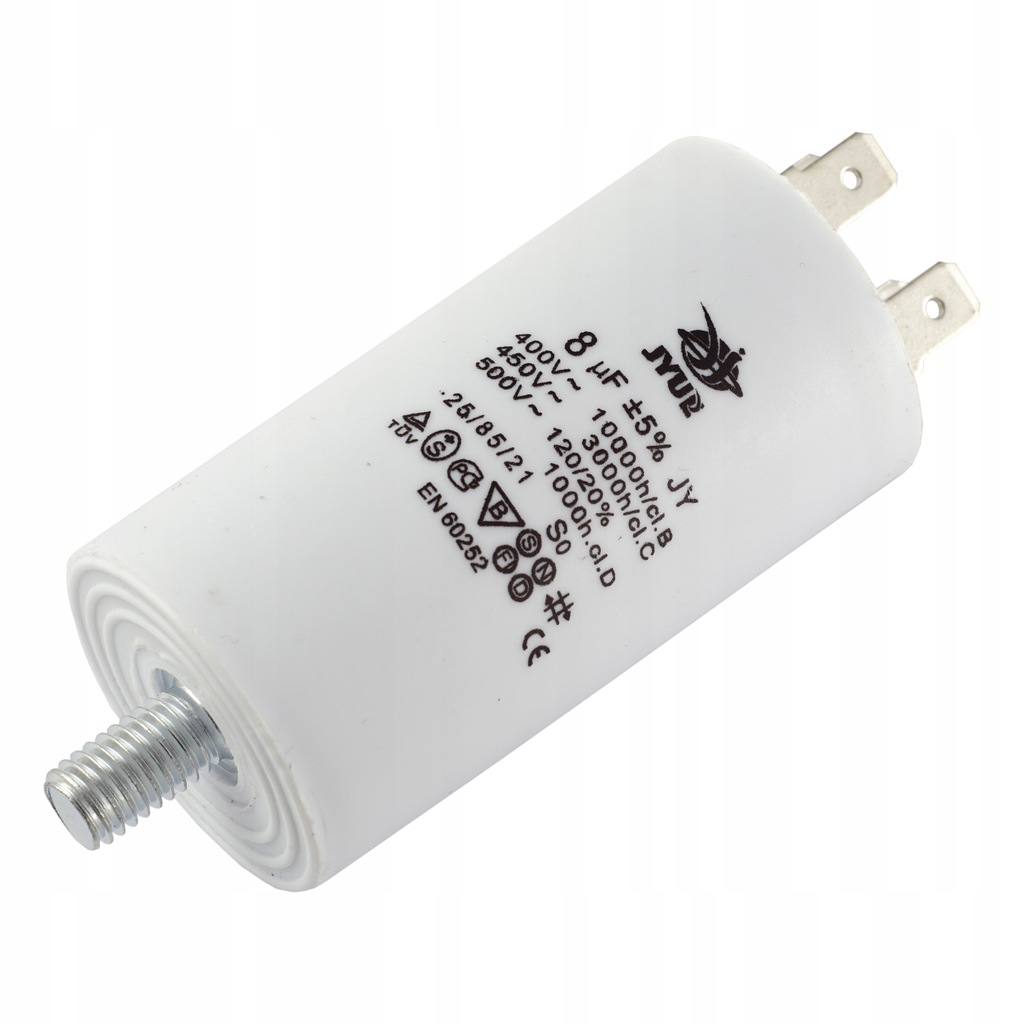 Kondensator silnikowy JYC JY-103 8uF/450V 8 µF - 13396433543 - oficjalne archiwum Allegro