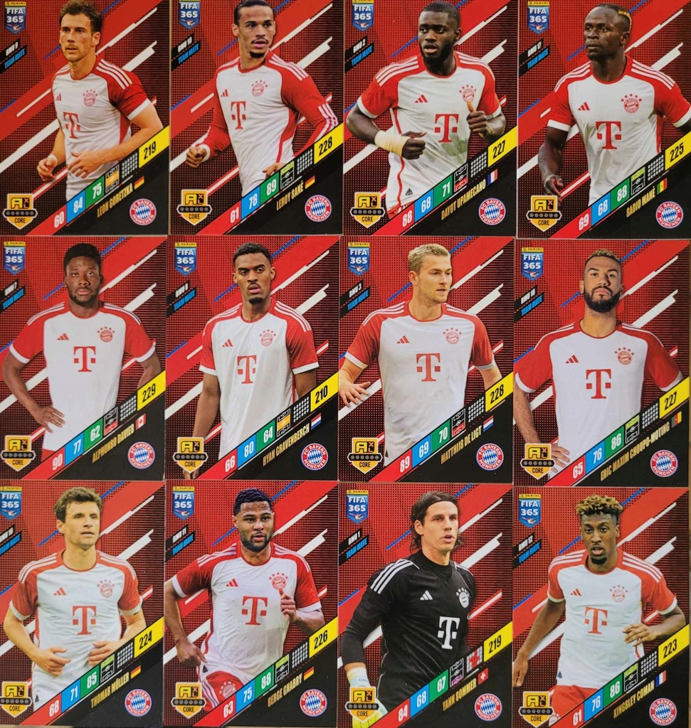 Karty Piłkarskie FIFA 365 2024 KOMPLET bazowych 12 KART BAYERN MONACHIUM - 14449455195 ...