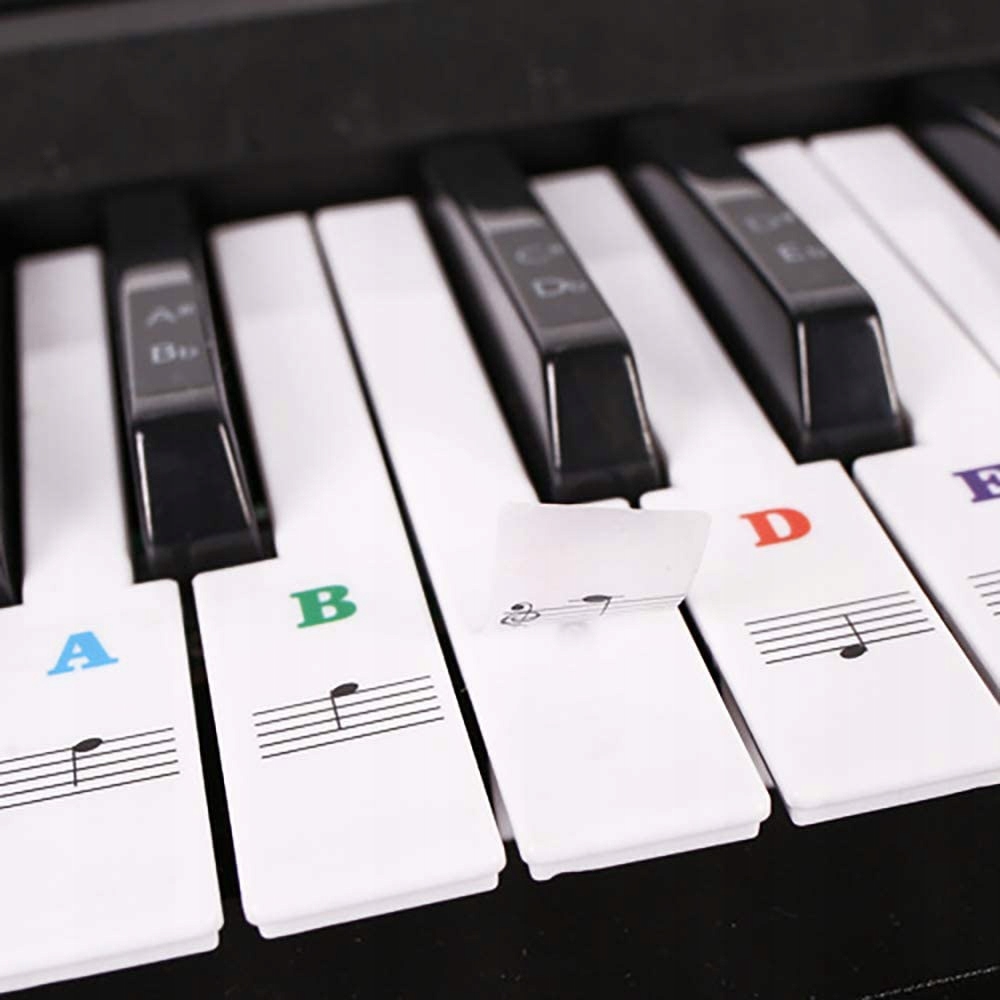 NAKLEJKI NA KLAWISZE NUTY KEYBOARD PIANINO KOLOR - 13927767827 ...