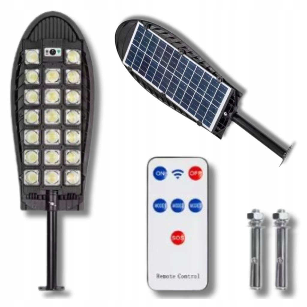 Lampa Solarna Mocna Uliczna Latarnia Pilot Czujnik Ruchu Zmierzchu LED - 17081730659 - oficjalne ...