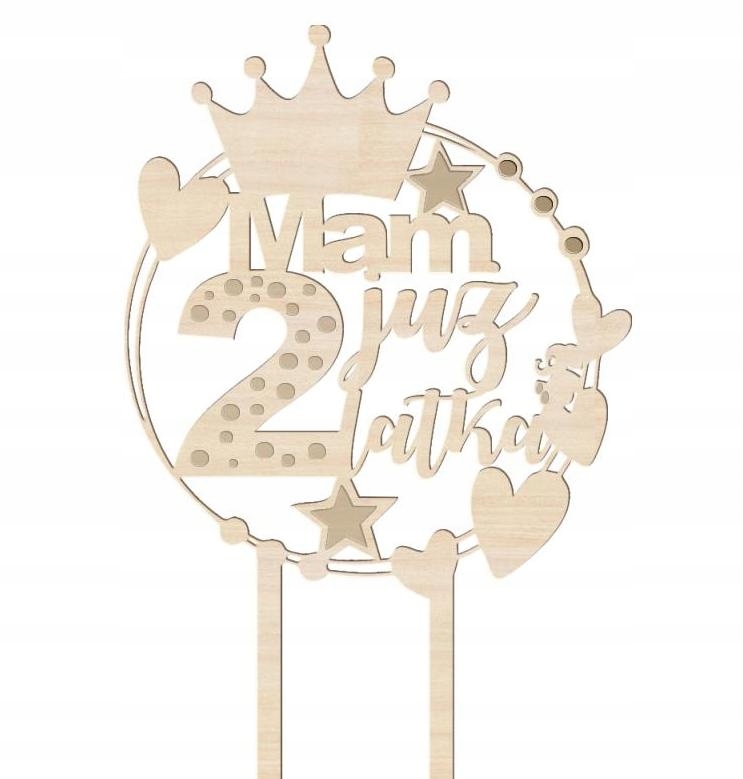 TOPPER na tort Mam już 2 latka TP023 16x29cm - 10690849041 - oficjalne ...