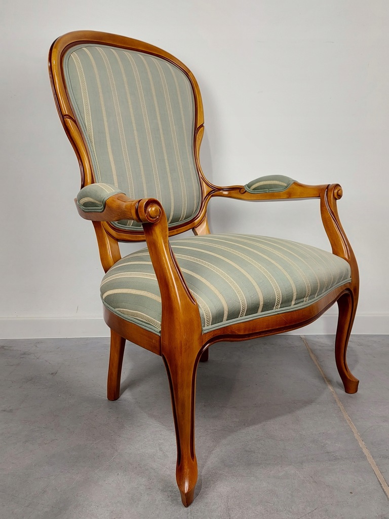 STYLOWY LUDWIKOWSKI FOTEL KRZESŁO DĄB LUDWIK TRON - 13386061772 - oficjalne archiwum Allegro