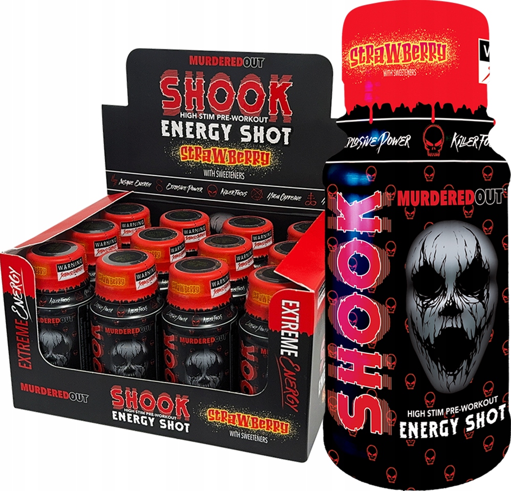 SHOT PRZEDTRENINGÓWKA MURDERED OUT SHOOK 60ml Truskawkowy ENERGIA ...