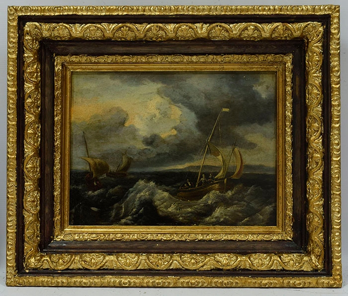 Ok1850-1900 Stary obraz Statki na morzu Olej 50x42 - 13613394040 ...