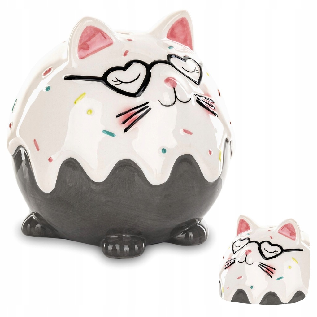 Skarbonka OTWIERANA Ceramika Duża KOLOROWY KOT 13 - 12848076626 ...