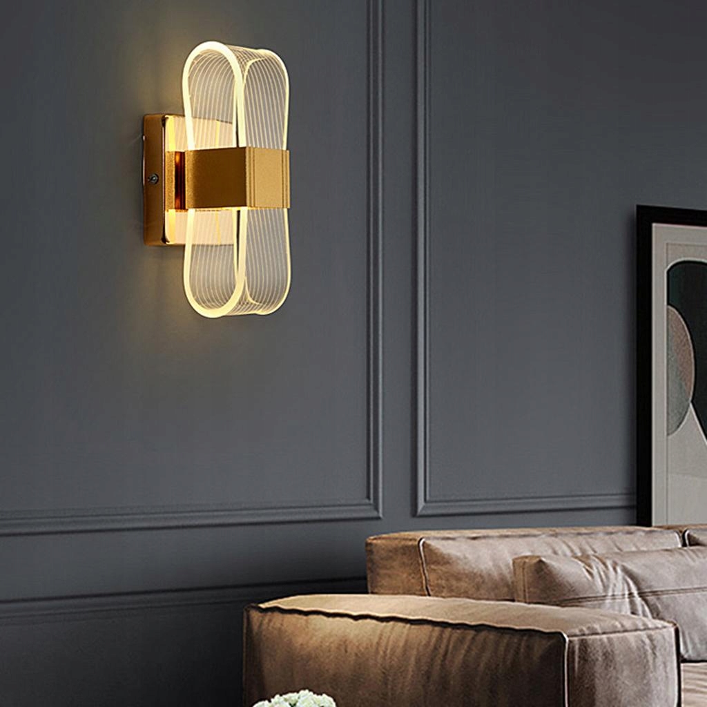 Nowoczesne kinkiety ścienne LED Złoty akrylowy - 12262365737 ...