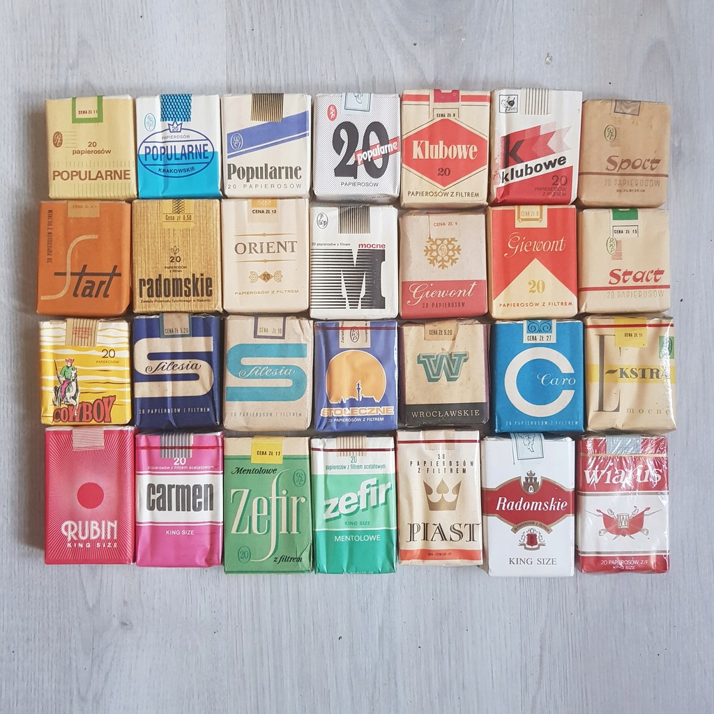 Stare papierosy PRL Popularne Klubowe Sport Kolekc - 8736847057 ...