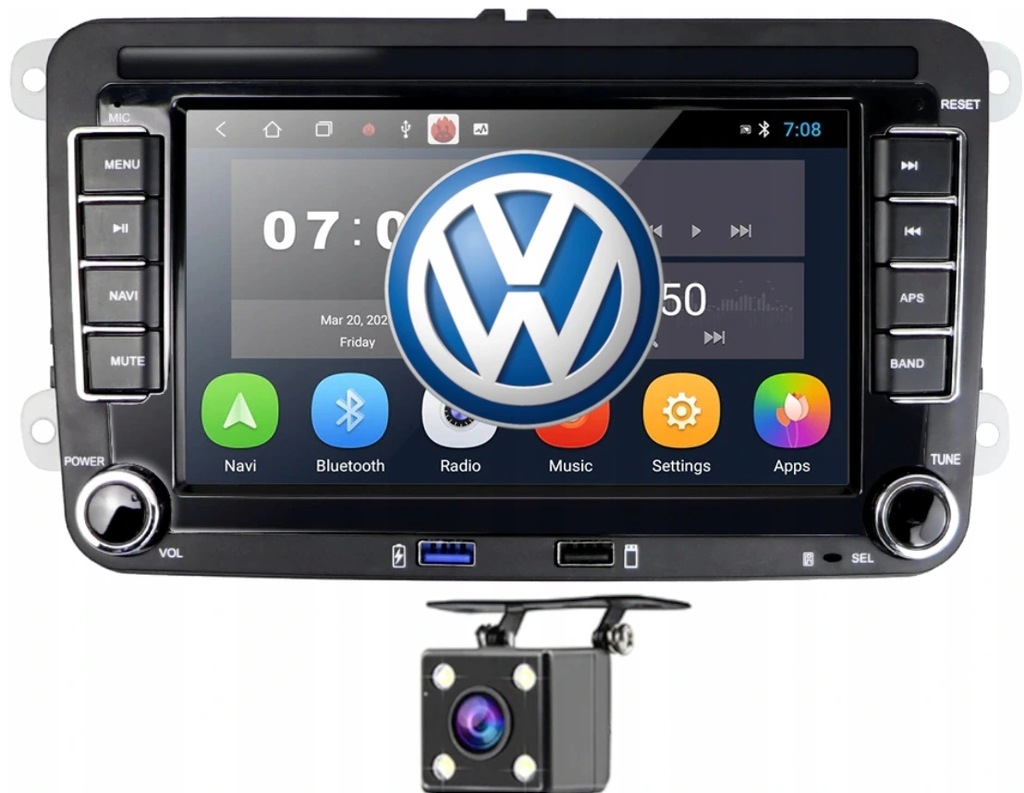 RADIO 2 DIN VW PASSAT B6 B7 GOLF 5 6 ANDROID 10 - 10071979236 - oficjalne archiwum Allegro