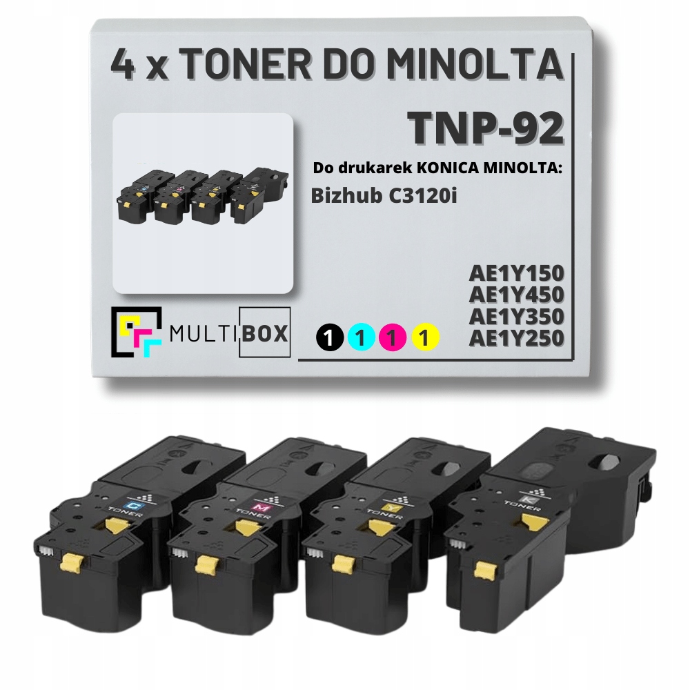 4-pak do KONICA MINOLTA TNP-92 TNP92 CMYK NOWY Toner Bizhub C3120i - 15337920924 - oficjalne ...