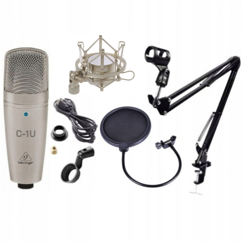 BEHRINGER C1U USB mikrofon studio PEŁNY ZESTAW HIT - 9817906901 ...