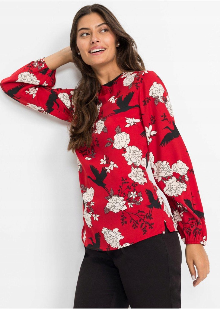 BODYFLIRT BLUZKA Z NADRUKIEM KWIATOWYM 46 3XL - 13486817562 - oficjalne ...