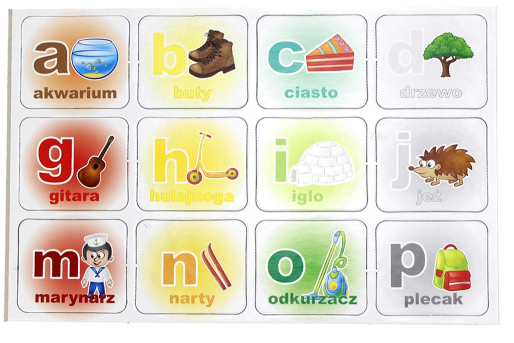 NAUKA LITEREK PIERWSZE LITERKI 44 KARTY MEMORY - 7135850748 - oficjalne ...