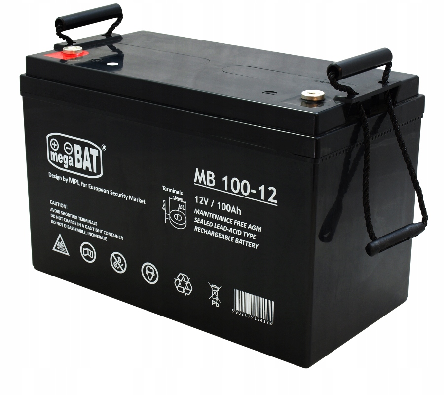 AKUMULATOR BEZOBSŁUGOWY VRLA AGM 12V 100Ah UPS FOTOWOLTAIKA WAGA 28,50 KG - 14000157121 ...