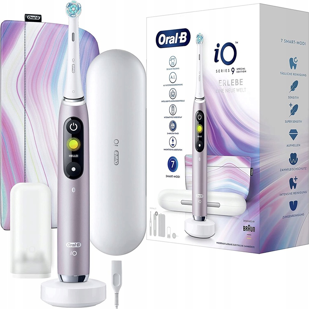 SZCZOTECZKA MAGNETYCZNA ORAL-B iO SERIES 9 ROSE - 13839485255 - oficjalne archiwum Allegro