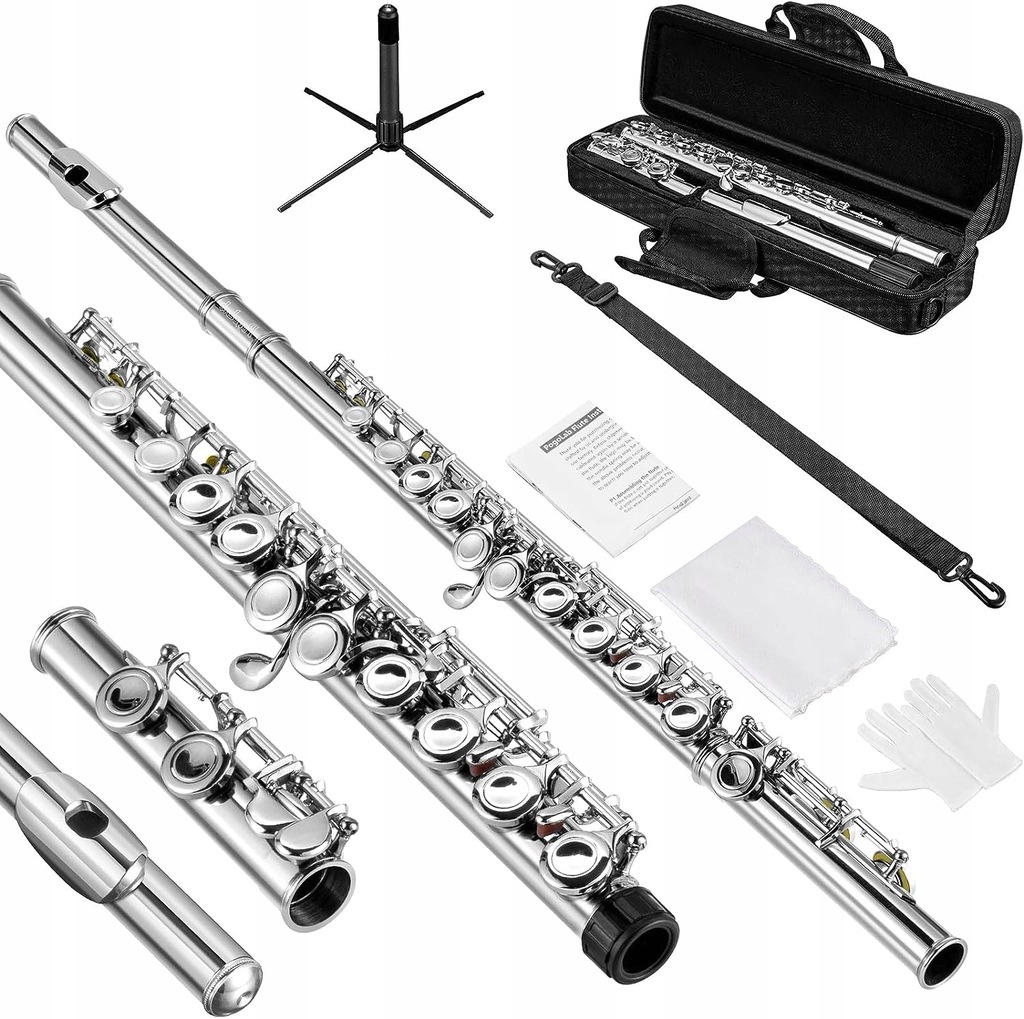 Flet poprzeczny dla początkujących z torbą C srebrny - 15339291455 ...