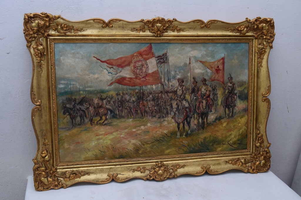 WOJCIECH KOSSAK - CHORĄGIEW - STARY POLSKI OBRAZ - 13747912259 ...