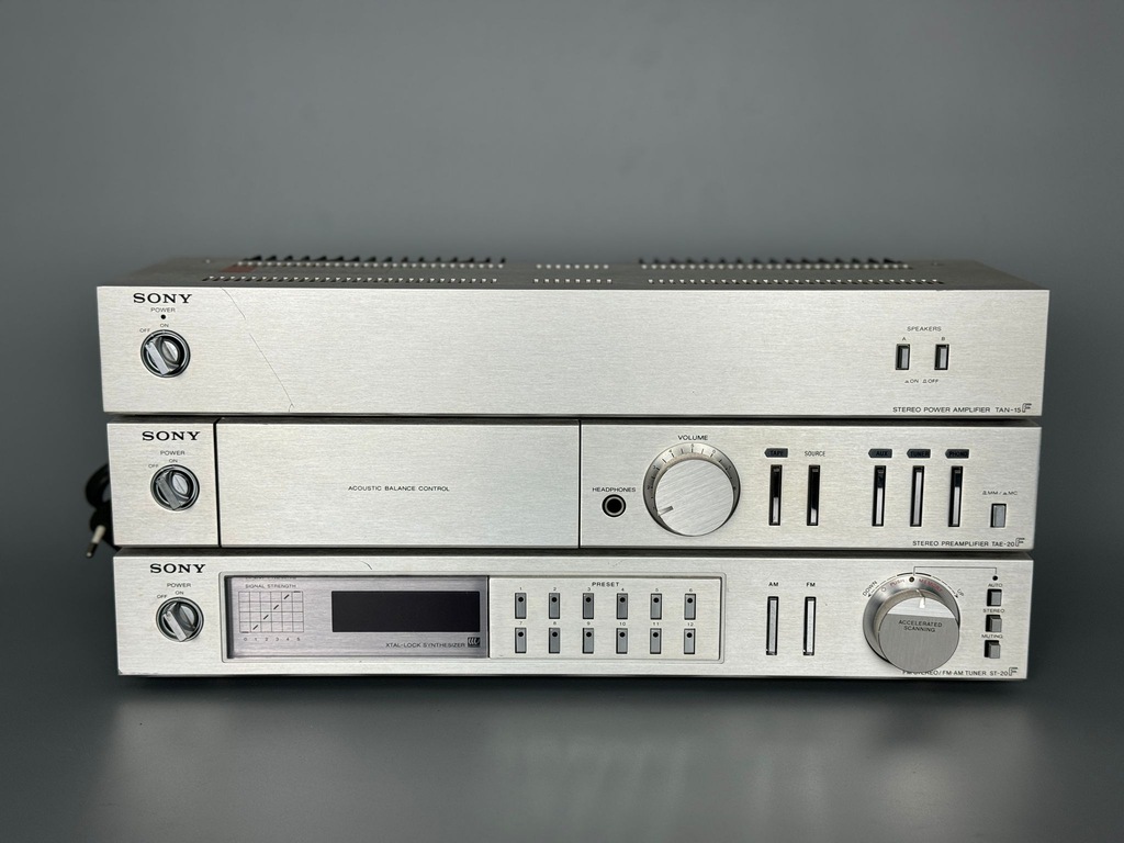Zestaw Sony Falcon Końcówka Mocy TAN-15 Przedwzmacniacz TAE-20 Tuner ST ...