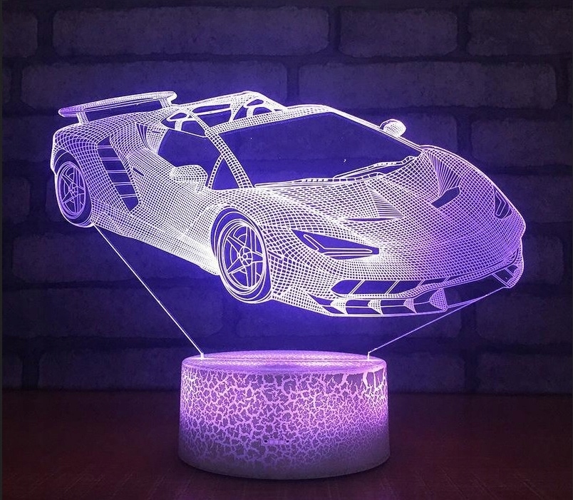 LAMPA 3D LED USB AUTO SAMOCHÓD BUGATTI LAMBORGHINI 16 KOLORÓW +PILOT - 11989086915 - oficjalne ...