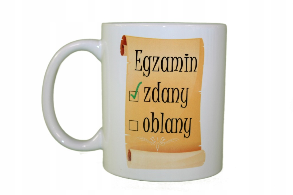 KUBEK GRATULACJE ZDANY EGZAMIN KAWA HERBATA DOM - 11304548674 - oficjalne archiwum Allegro