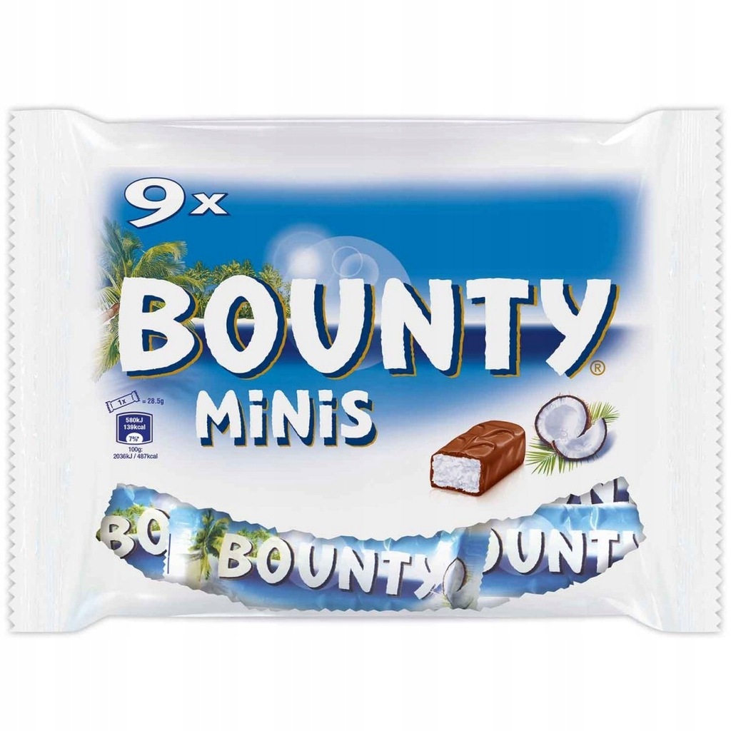BOUNTY MINI BATONY KOKOSOWE w CZEKOLADZIE 275g - 11190235768 ...