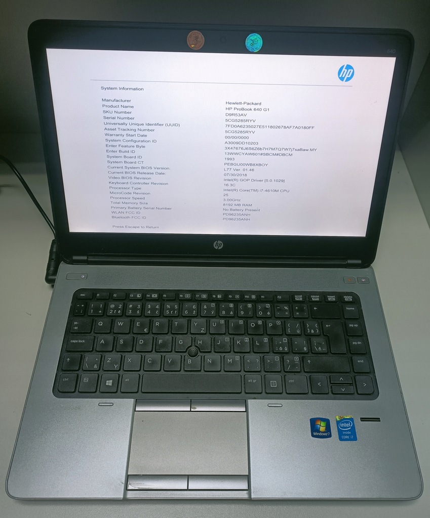Laptop HP 640 G1 14.0" i7-4610M - 13536430591 - oficjalne archiwum Allegro