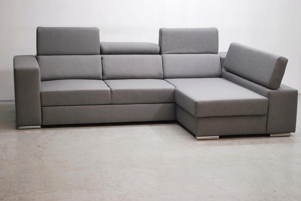 OKB DESIGN NOWOCZESNY NAROŻNIK funkcja spania pojemnik zagłowki falcone ...