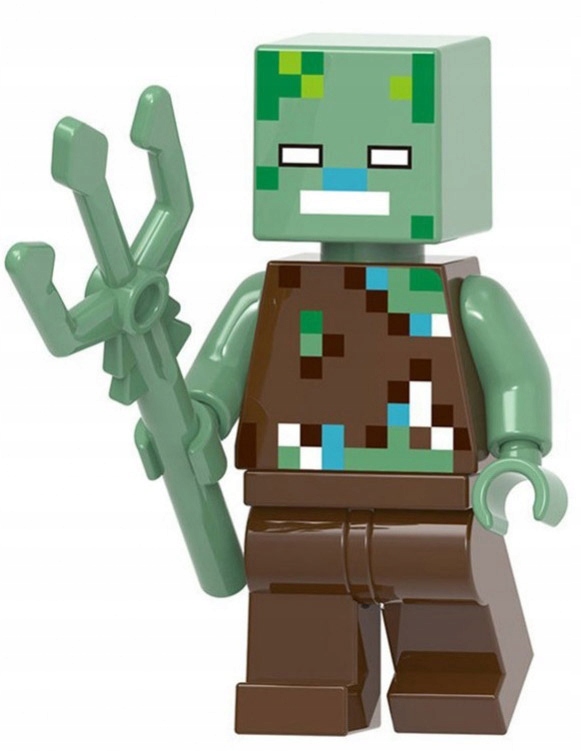 Minifigurka Drowned Zombie Minecraft + klocek Lego - 12802300462 ...
