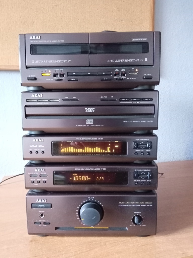 Wieża stereo AKAI PA-950, EA-750, CD-750, HX-950 - 12056252991 - oficjalne archiwum Allegro