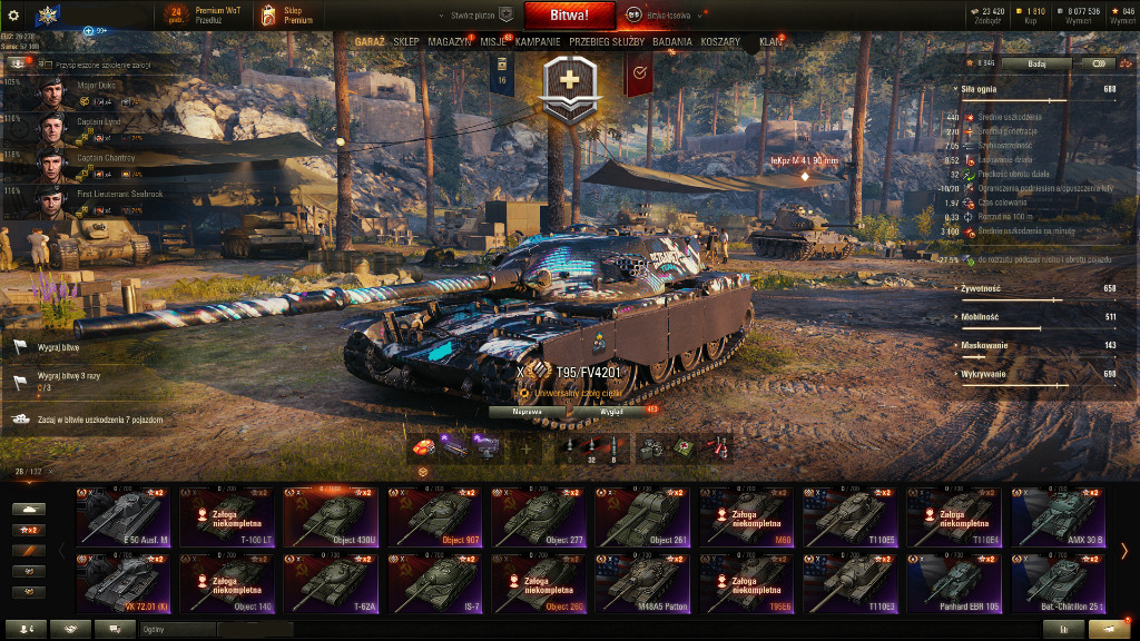 Konto World Of Tanks CHIEF/907/T95E6/M60/VK7201K - 17470263362 ...