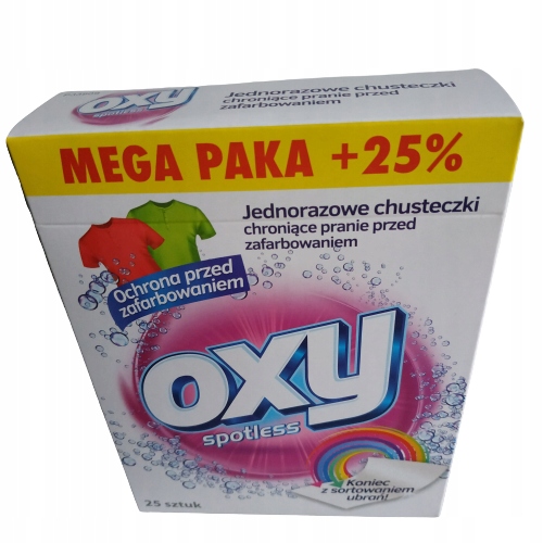 Chusteczki OXY spotless przeciw farbowaniu 25 szt. - 9766443318 ... Chusteczki OXY spotless przeciw farbowaniu 25 szt. - 9766443318 ...