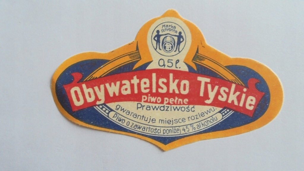 Stara etykieta browar Tychy - 13302775294 - oficjalne archiwum Allegro