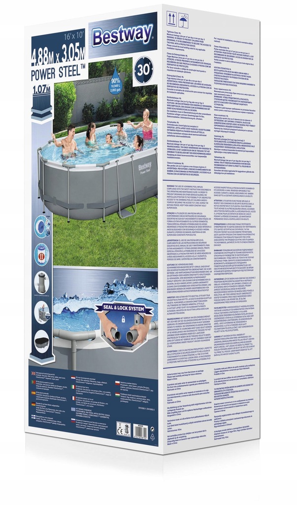 Basen ogrodowy BESTWAY PowerSteel 4,88x3,05x1,07 m - 11804640341 - oficjalne archiwum Allegro