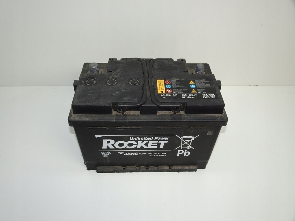 KIA HYUNDAI AKUMULATOR ROCKET 12V 70AH 760A AGM - 10852368943 ...