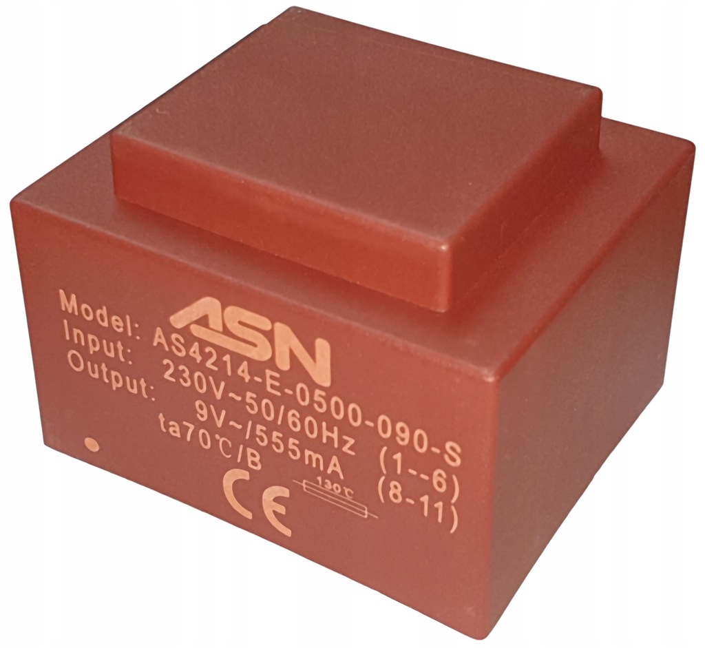 Transformator 9V 5W EI42 do druku zalewany ASN - 10795801703 - oficjalne archiwum Allegro