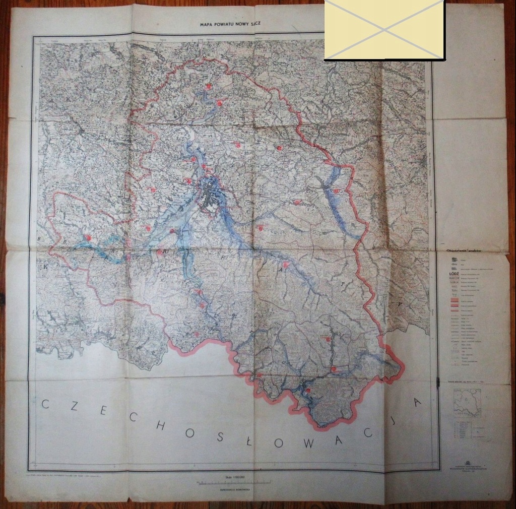Mapa Powiat Nowy Sącz, Grybów, Piwniczna, Muszyna, Szczawnica, Krynica ...