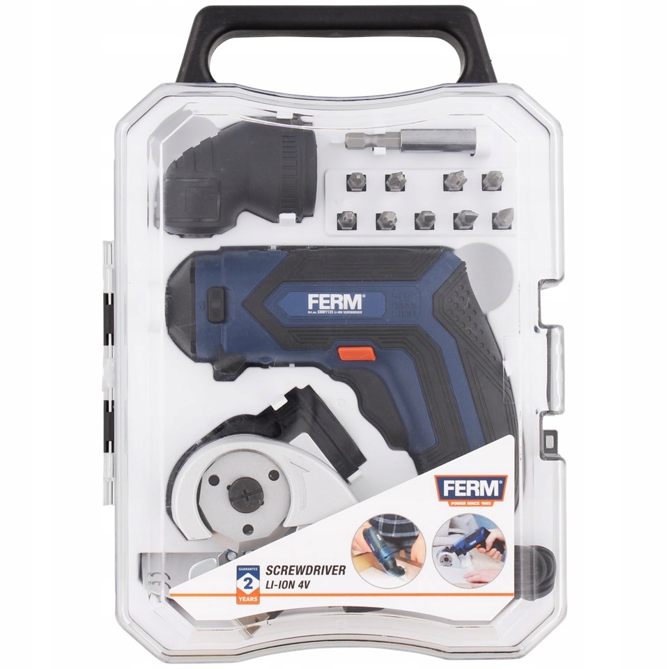 Wkrętarka akumulatorowa FERM 13 elementów 4V 1,5Ah - 10655841890 ...
