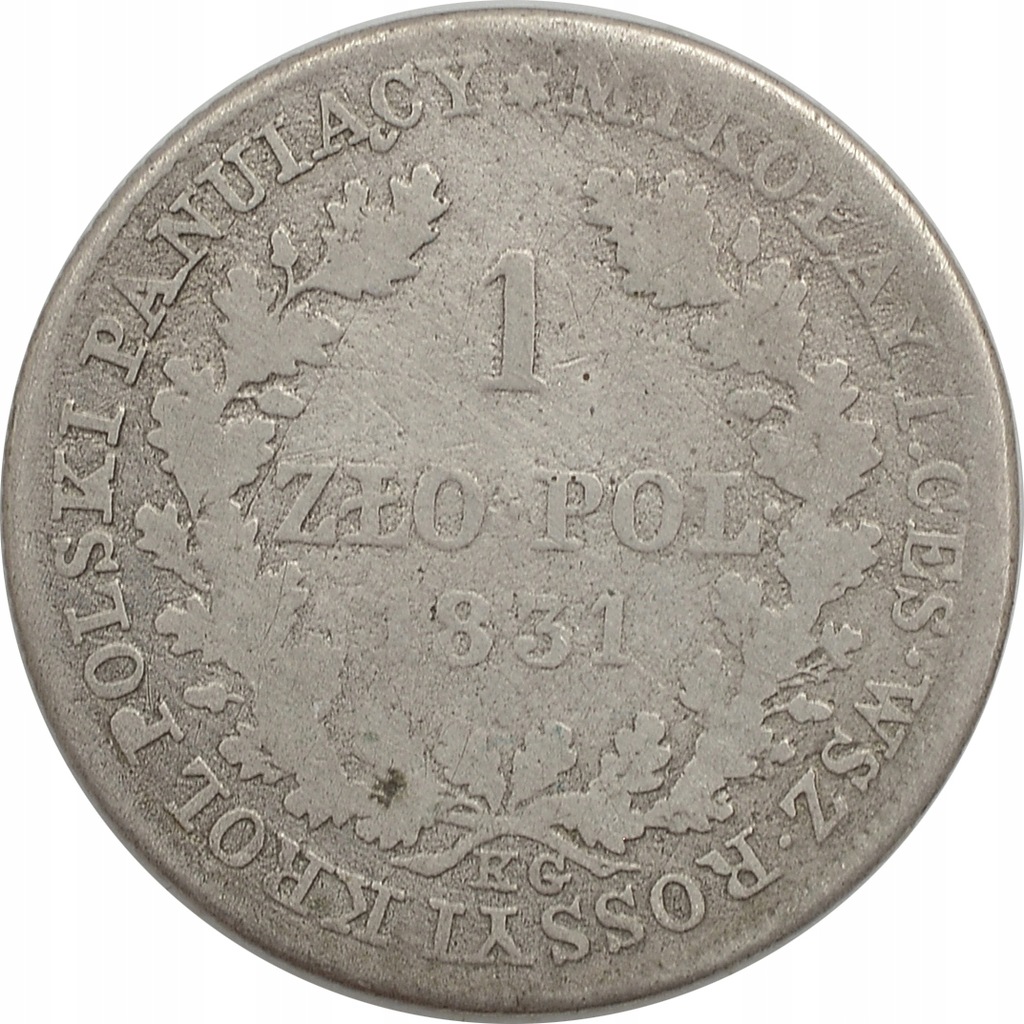 19.ZABORY, KRÓL.POLSKIE, 1 ZŁOTY POLSKI 1831 KG - 14416372998 ...