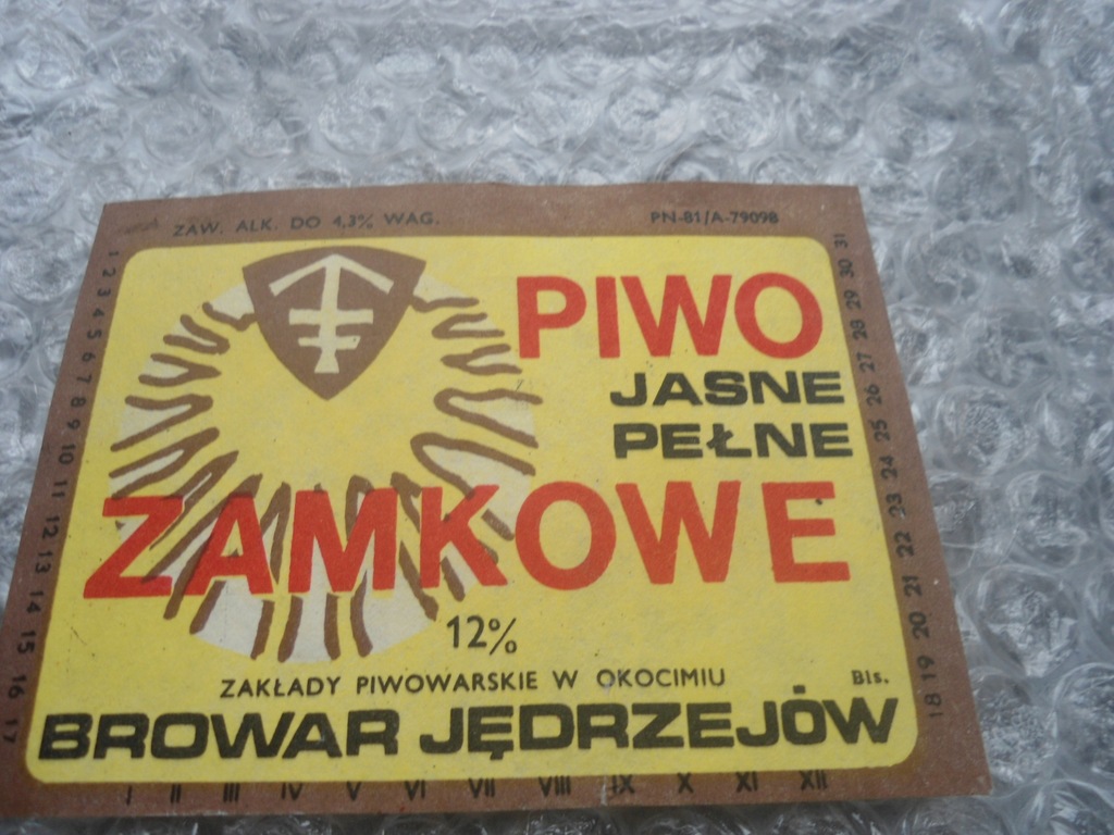 STARA etykieta butelkowa PIWO ZAMKOWE - 9666283582 - oficjalne archiwum Allegro