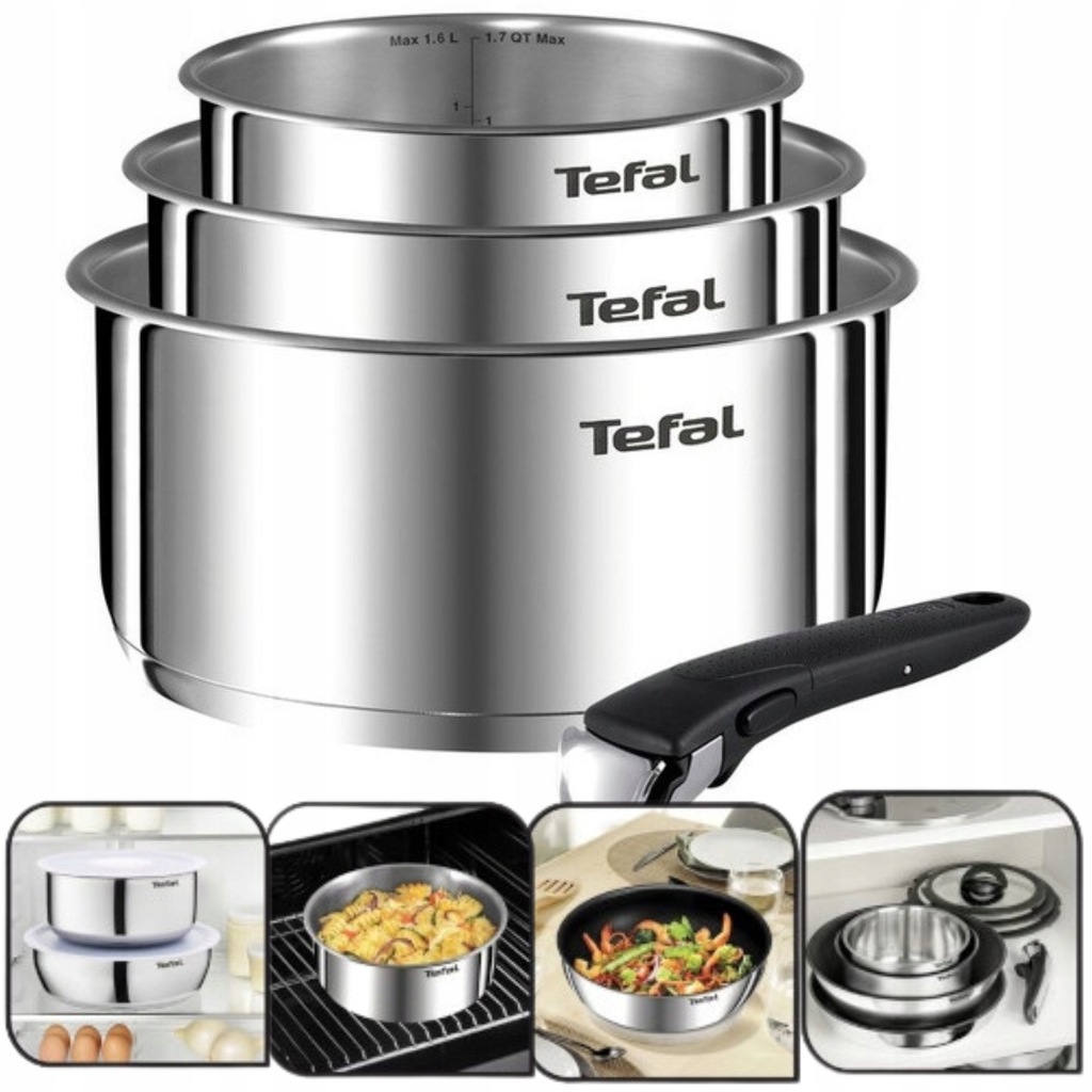 GARNKI INDUKCJA TEFAL ZESTAW GARNKÓW RONDLI GAZ GRUBE DNO 4EL PREZENT - 14807234497 - oficjalne ...