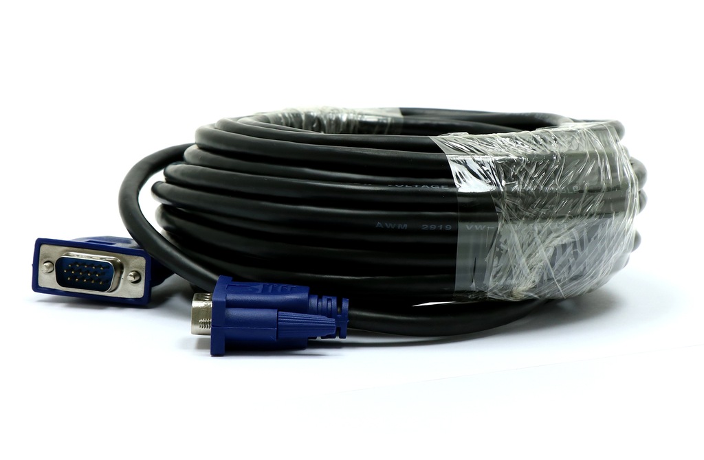Przewód z VGA do VGA D-SUB FULL HD Kabel 15M - 7698915279 - oficjalne archiwum Allegro