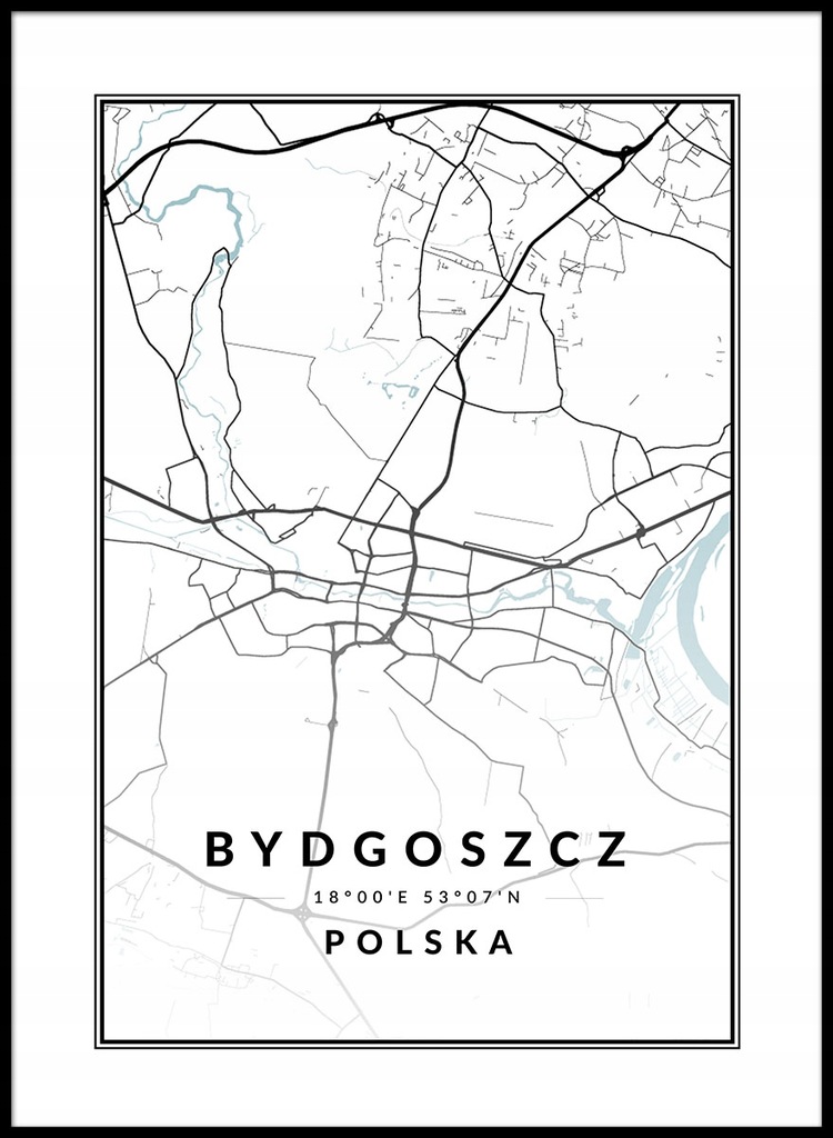 Plakat 50x70 grafika wzór MAPA BYDGOSZCZ - 12042274446 - oficjalne ...