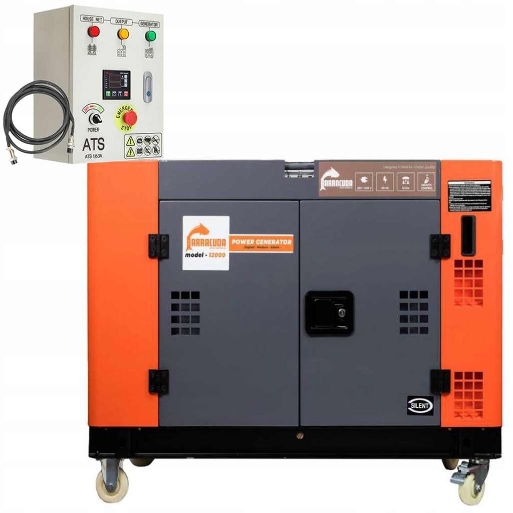 Agregat prądotwórczy silnik diesla 15kVA 12kW 400V WZMOCNIONA FAZA 230V ATS - 13143608291 ...