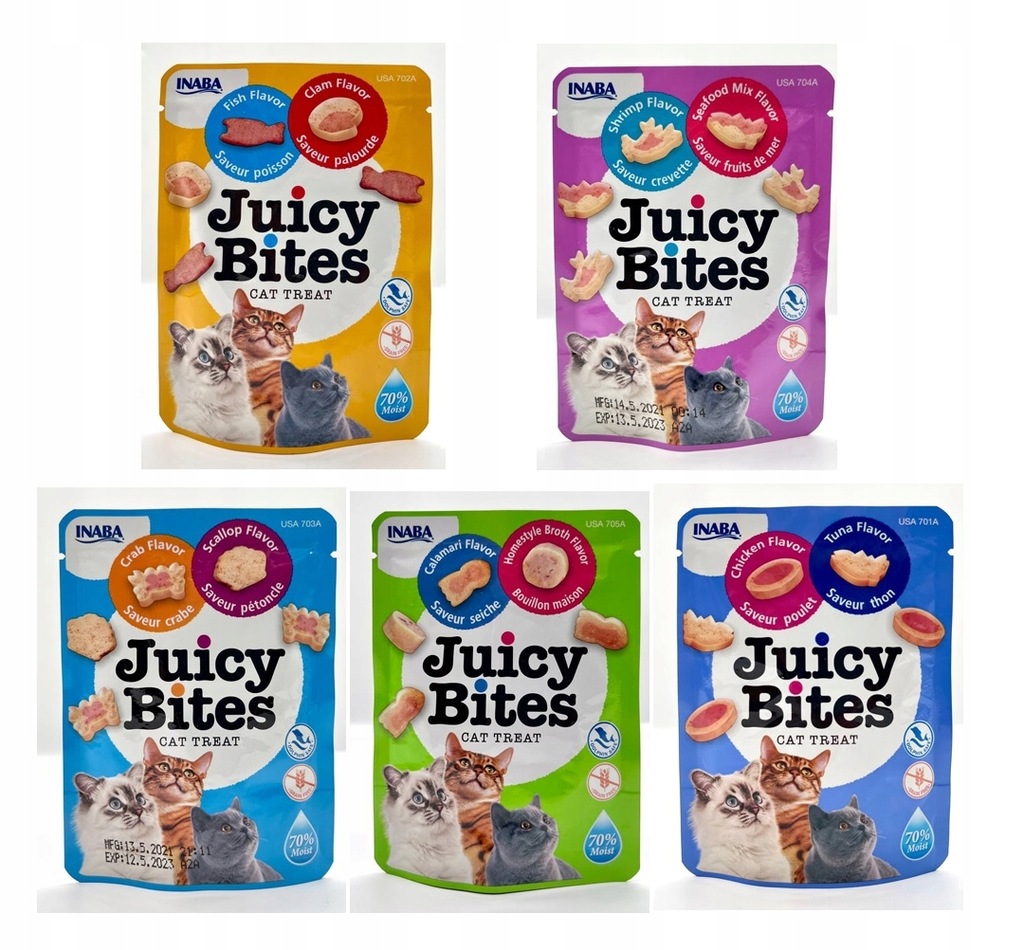 INABA Juicy Bites MIX SMAKÓW 5X11,3g kot przysmak - 12560464732 ...