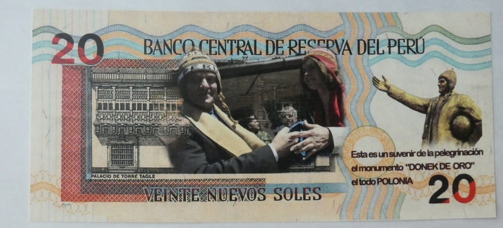 Peru 20 sol 2008 Donald Tusk Order Słońce Peru UNC - 8745643601 ...