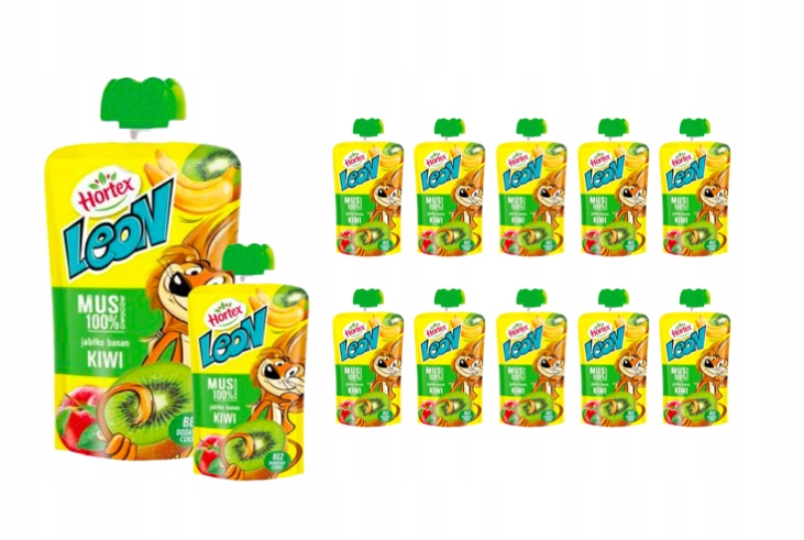 MUS OWOCOWY LEON HORTEX KIWI 100G x12 - 11473317806 - oficjalne archiwum Allegro