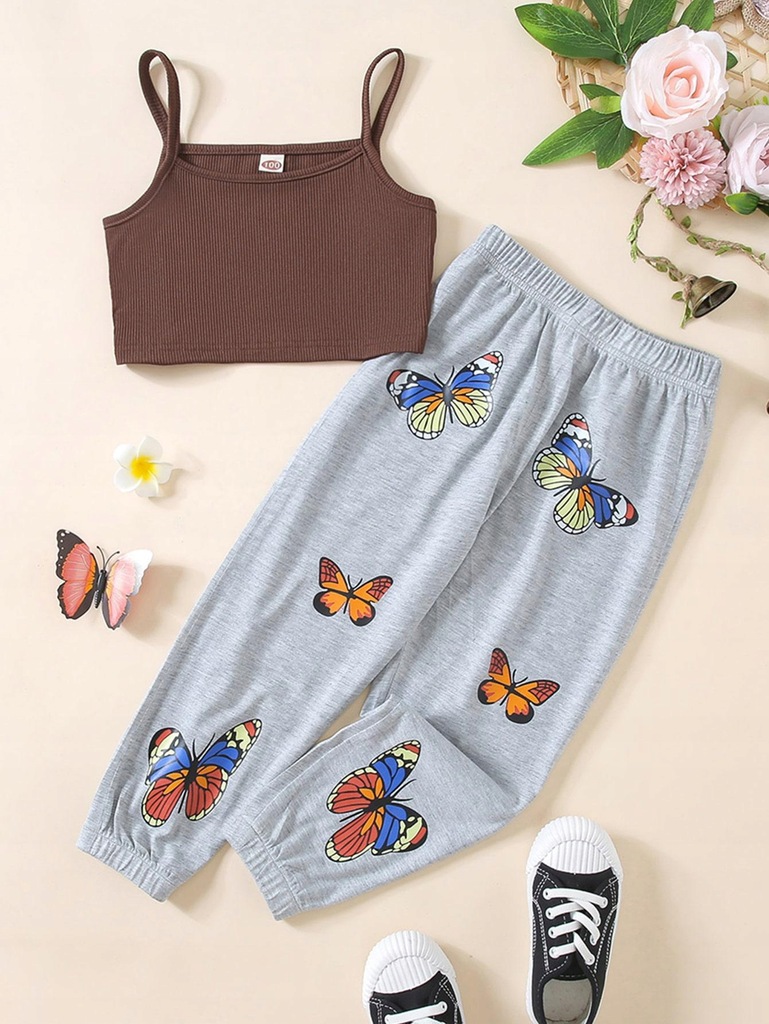 R69K013 KOMPLET TOP SPODNIE DRESOWE SET SHEIN 120 - 13496578362 - oficjalne archiwum Allegro