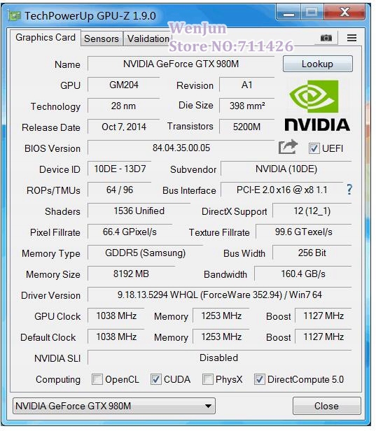 Karta graficzna nVidia GTX 980M 8GB MXM N16E-GX-A1 - 7365739838 - oficjalne archiwum Allegro
